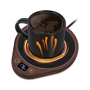 PUSEE Coffee Mug Warmer, Electric Large Candle Warmer Plate with 4H Auto Shut Off, 3-Temp Settings Coffee Cup Warmer for Desk Coffee Mug Heater Plate Candle & Coffee Warmer for Tea, Milk, Cocoa