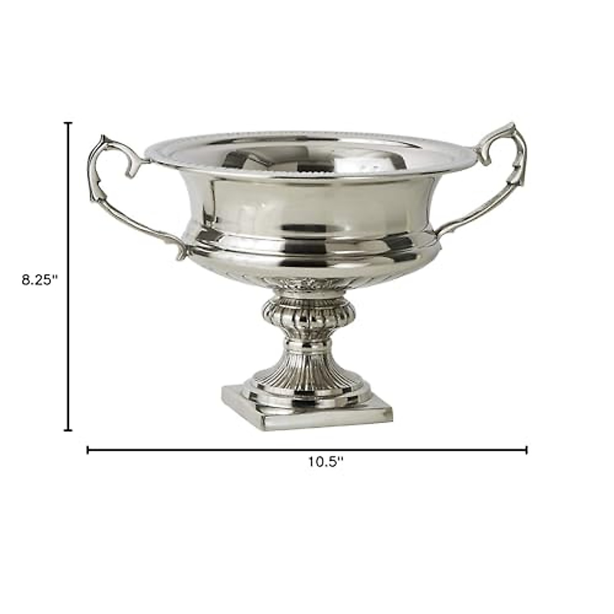 Serene Spaces Living Silver-Plated Trophy Flower Urn, Use for Home Decor, Event Centerpieces, Wedding, Parties, Floral Arrangements, Medium 10" Diameter