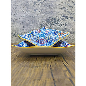 Portuguese Pottery Alcobaça Ceramic Small Serving Dish Yellow - Set of 2