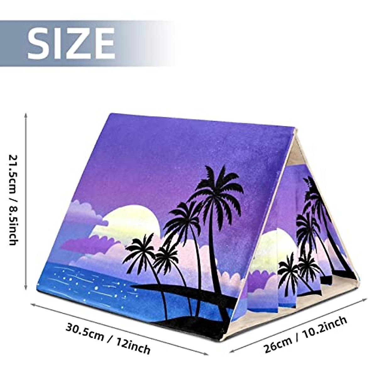 Y-DSIWX Guinea Pig Hideout House Bed, Beach Night Coconut Tree Rabbit Cave, Squirrel Chinchilla Hamster Hedgehog Nest Cage