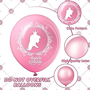 48 Pieces Princess Balloons Princess Birthday Party Balloons Pink Confetti Latex Balloons Princess Party Decorations for Baby Shower Birthday Wedding Party Favors