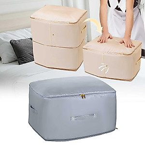 2024 Update Ultra Space Saving Self Compression Organizers - Comforter Storage Bag for Duvet, Quilts, Pillows, Queen King, Blankets - Extre Large Luggage Packing Cubes for Closet, Bedding (Gray, XL)