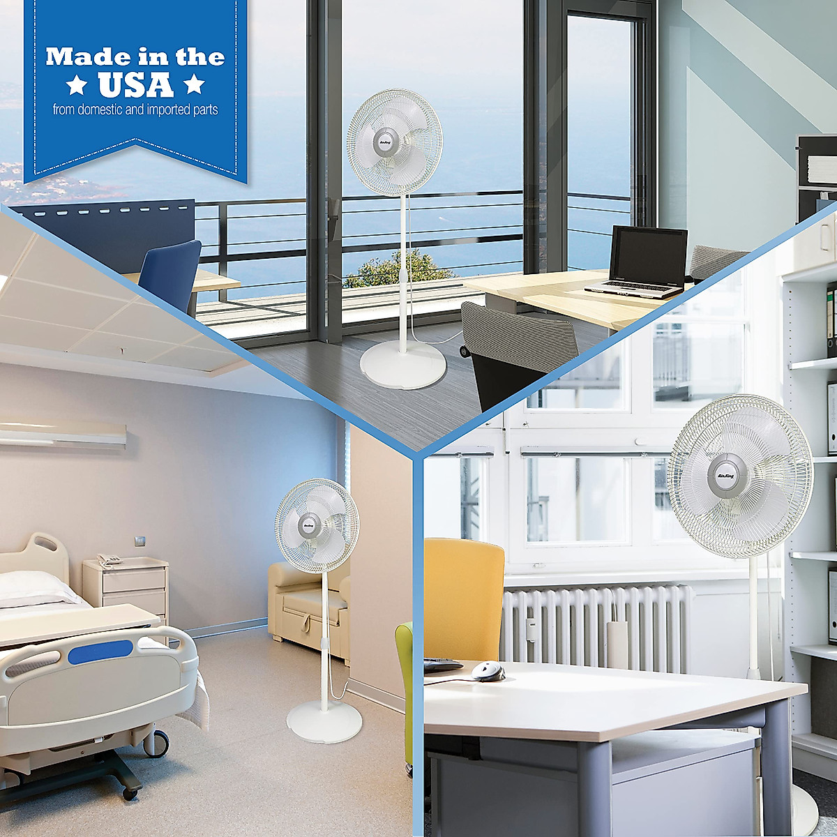 Air King 9126 16-Inch Adjustable Oscillating Pedestal Fan