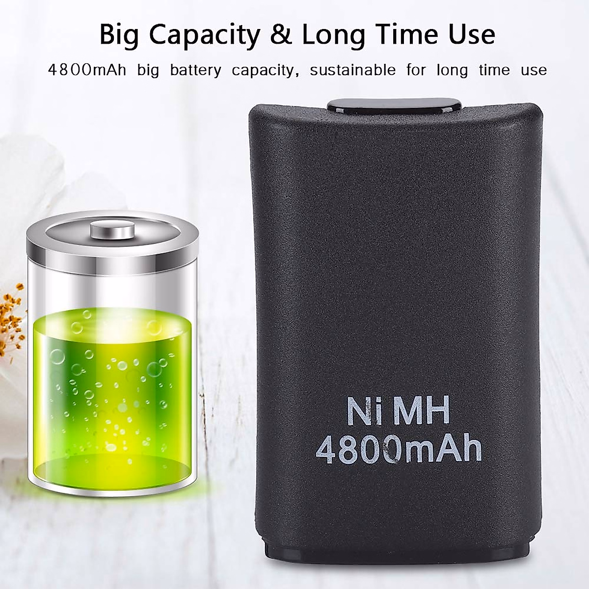 V BESTLIFE Battery Pack for Xbox 360, 4800mah Replacement Battery Pack Charger for Xbox 360