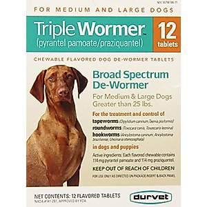 Durvet Triple Wormer for Medium and Large Dogs