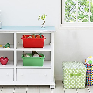 Nicunom 6 Pack Cubby Bin Storage Bins, Multi-Purpose Plastic Storage Bins Stackable Organizer Storage Cubbies for Home, Nursery, Playroom, Classroom