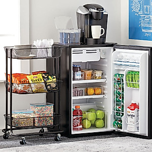 mDesign Plastic Kitchen Refrigerator Produce Storage Organizer Bin with Open Vents for Air Circulation - Food Container for Fruit, Vegetables, Lettuce, Cheese, Fresh Herbs, Snacks - S, 4 Pack - Clear