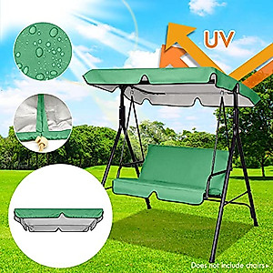 Patio Swing Canopy Replacement Top Cover, Premium Waterproof Porch Swing Cover with Canopy, Outdoor Garden Swing Top Dustproof Cover for Courtyard Sun Shade, Top Cover Only (56x47x7)