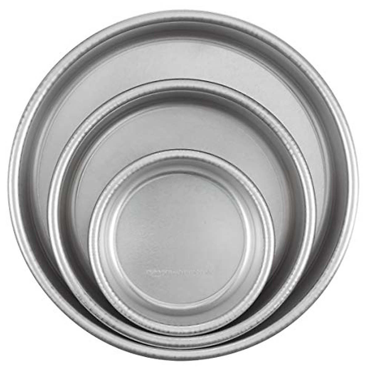 AmazonCommercial Aluminum Round Cake Pans, 3-Piece Set, Includes Pan Sizes in 8, 6, and 4 Inches