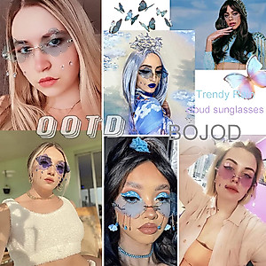 BOJOD Drip Cloud Sunglasses For Women Trendy Disco Glasses bachelorette Party 90s Sunglasses Funny Cloud pack BLUE+