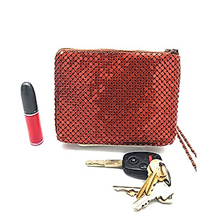 Small Crossbody Clutch Evening Bags for Women Vintage Mesh Purse Bag for Cocktail Party Prom Wedding Banquet Copper
