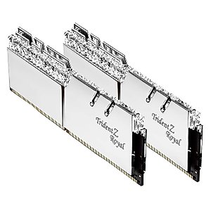G.SKILL Trident Z Royal Series (Intel XMP) DDR4 RAM 64GB (2x32GB) 3600MT/s CL18-22-22-42 1.35V Desktop Computer Memory UDIMM - Silver (F4-3600C18D-64GTRS)