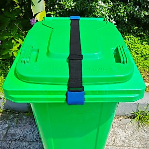 1PC Metal Double-Claw Trash Can Lock Straps for Animals,Bungee Cord Garbage Bin Lock,Outdoor Racoon Garbage Can Lid Lock Straps to Keep Racoons,Trash Can Bin Lid Locks Bungee Cord Outside【BLUE HOOKS】