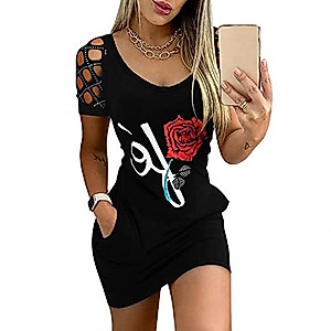Dresses for Women Party Bodycon,Summer Dresses for Women,Womens Beach Casual Short Sleeve/Strapless Print Sun Dresses with Drawstrings