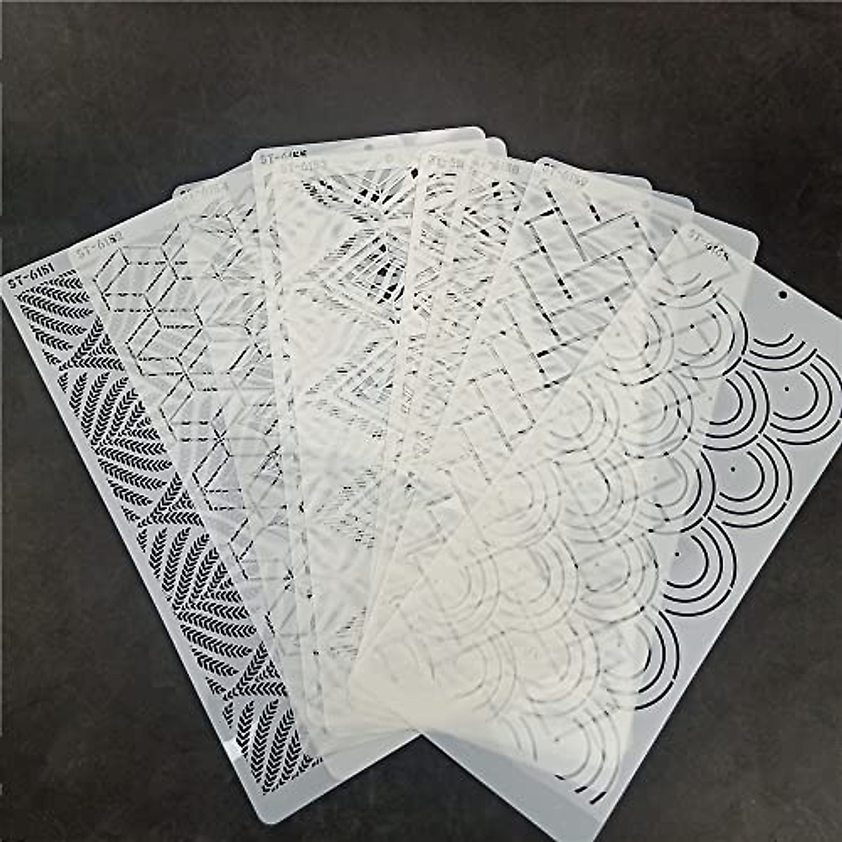 AK ART KITCHENWARE 15 PCS Plastic Airbrush Cookie Cake Stencils for Cake Decoration Fondant Decorating Stencils for Wall Painting Drawing Stencil Set Cake Tools ST-6151~6165