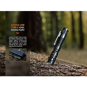 Fenix LD12R EDC Flashlight, 600 Lumen USB-C Rechargeable, AA Compatible, Main and Side Dual LEDs Work Light with Magnetic Clip and Lumentac AA Organizer