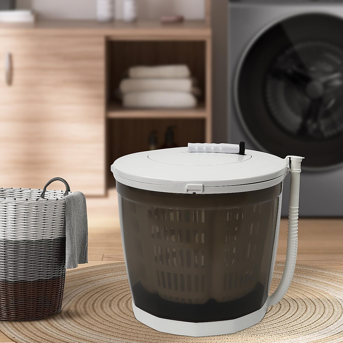 Portable Washing Machine, 2 in 1 Mini Manual Washing Machine, Compact Clothes Spin Dryer, Traveling Outdoor Washer Spin Dryer