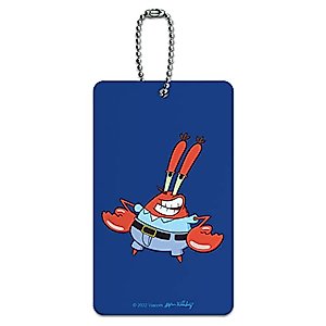 Spongebob Mr. Krabs Pose Luggage Card Suitcase Carry-On ID Tag