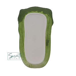 Rectangular Ceramic Serving Platter Vegetable Themed - Celery