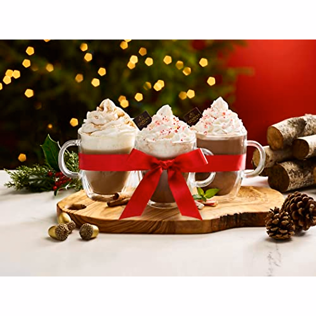 Godiva Chocolatier Hot Cocoa Trio Gift Set – Set of 3 Holiday Hot Chocolate Mixes – Gourmet Milk, Dark and Dark Chocolate Peppermint Powders – Festive Tins in a Christmas Gift Box