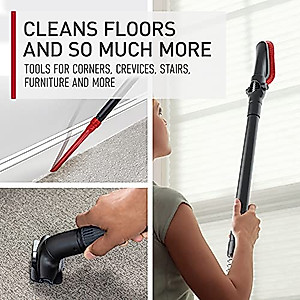 Hoover WindTunnel Whole House Rewind Corded Bagless Upright Vacuum Cleaner, For Carpet and Hard Floors, UH71350V, Black