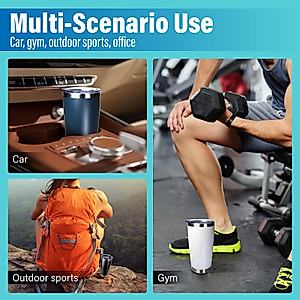 20 oz Tumblers, Stainless Steel Travel Coffee Mug with Lid, Double Wall Vacuum Insulated Coffee Tumbler, Durable Powder Coated Coffee Cup for Hot and Cold Drinks 1 Pack, Stainless