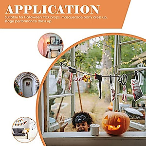 2Sets Scary Vampire Pendant Props Zombie Supplies Banner Decorations Halloween Garlands Horror Paper Festival Themed Creepy for Funny Adornment Birthday Knives Tool Garland Tools
