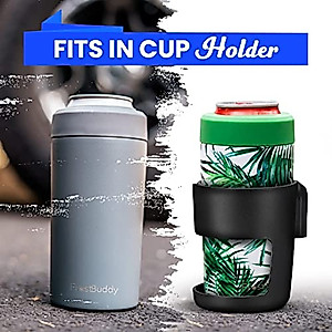 Frost Buddy Emergency Police - Firefighter Universal Can Cooler - Stainless Steel Can Cooler for 12 oz & 16 oz Regular or Slim Cans & Bottles - Stainless Steel Custom…… (PoliceDistressedFlag)