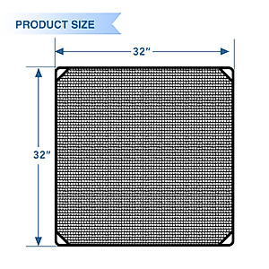 E&K 32"x32" Outdoor AC Unit Cover Air Conditioner Compressor Mesh Top Cover for Outside with Bungee Cords Protect from Leaf Dust and Debris