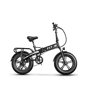 Auloor Electric Bike,750W Ebike for Adults with 48V 12.8Ah Battery,20" Fat Tire Electric Bike,30MPH Folding Electric Bicycle 7-Speed E Bike (Black, Standard)