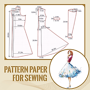 Dotted Pattern Paper for Sewing, 45 Inch x 10 Yards Tracing Paper for Pattern Drafting, Spaced Every Inch Alphanumeric Marking Paper for Dressmaking