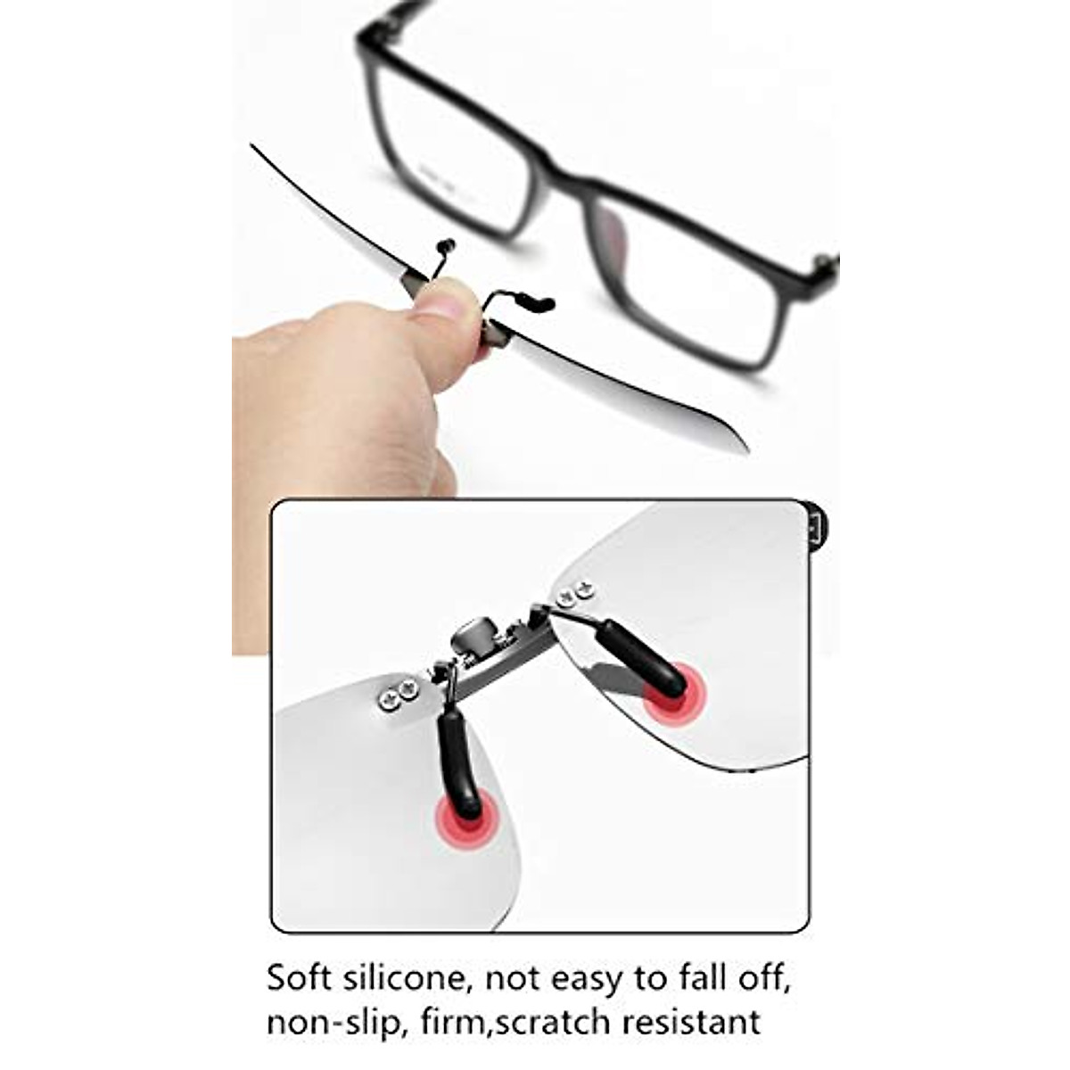 Polarized Clip On Sunglasses for Men Women Clips for Glasses Non-Flip Up for Outdoor/Driving