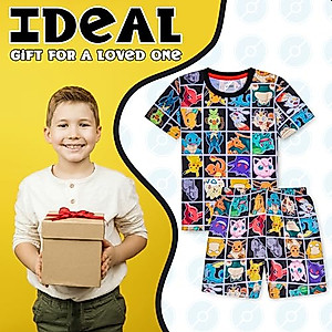 Pokemon Boys Pyjamas for Kids and Teenagers T-Shirt and Shorts Summer PJs Gifts for Boys (Multi, 9-10 Years)