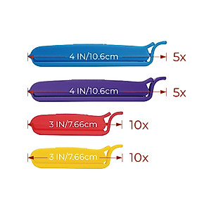 Keenpioneer Decorating Bag Sealing Clips, 32 Pack, Multipurpose for Food and Snack Storage, 3inch and 4inch Long