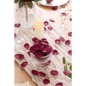 Serwalin 300pcs Silk Rose Petals for Weddings Flowers Petals for Valentine's Day Burgundy Petals Fake Rose Petals Flower Girl Petals for Wedding Flower Girl Basket Aisle Runner Bridal Shower