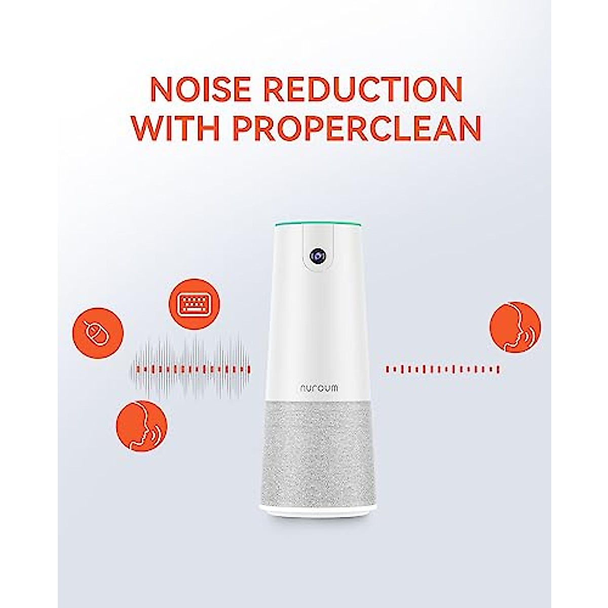 NUROUM C20 HD 1080P Conference Webcam, Video Conference Camera with Mic and Speaker, All-in-1 Ultra Wide-Angle 100° Webcam with Microphone, 13ft Voice Pickup, AI Noise-Cancellation, USB Plug&Play