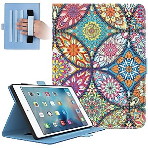 Dteck Case for iPad Mini 5/4/3/2/1 7.9" - Smart Folio Leather Case with [Auto Sleep Wake/Adjustable Viewing Stand Angle] Shockproof Protective Cover for iPad Mini 5th/4th Generation (Stained Glass)