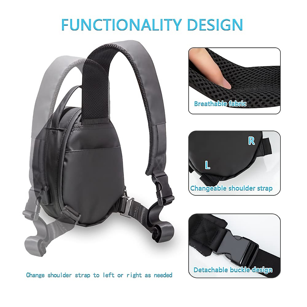 Carrying Case for Oculus Meta Quest 3, Quest 2, Vision Pro, Hard Crossbody Travel Bag for Meta Quest Pro Gaming Headset and Controllers, Lightweight VR Accessories with Portable USB Charging Port