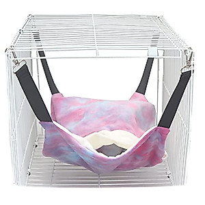 emours Ferret Cozy Warm Hammock Chinchilla Hanging Cage Bed Fleece Hideout Sleeper for Rat Sugar Glider Squirrel Guinea Pig and Other Small Animals 16*11‘’
