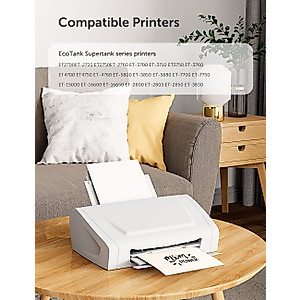 Hiipoo Sublimation Ink for EcoTank Supertank Inkjet Printers ET-2720 ET-2760 ET-2800 ET-2803 ET-3760 ET-4700 ET-4800 ET-7720 ET-2400 Heat Press Transfer on T-Shirt Mug Mask Printer(Autofill/Anti-UV)