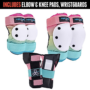 Triple Eight Saver Series Pad Set with Kneesavers, Elbowsavers and Wristsavers, Large, Shaved Ice