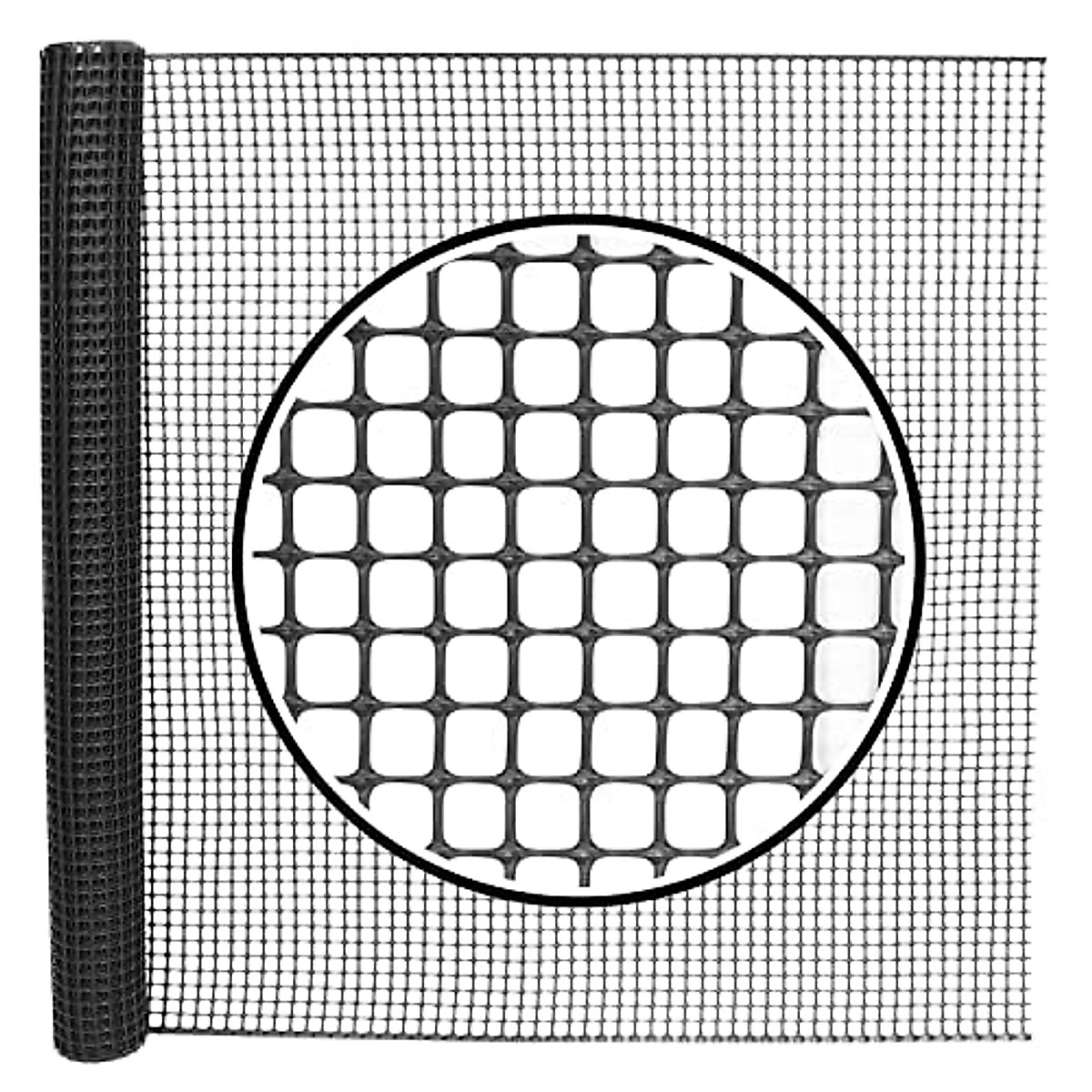 Fencer Wire Black Plastic Poultry Netting Animal & Garden Fence Recyclable Plastic Barrier Environmental Protection Mesh 0.5" x 0.5" (3 ft. x 15 ft.)