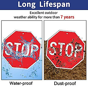 Stop Sign, Street Slow Warning Reflective Signs, 12 x 12 Inches Octagon.040 Rust Free Aluminum, UV Protected and Waterproof, Weather Resistant, Durable Ink, Easy to Mount