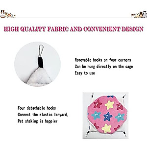 QeeHeng Small Animal Hanging Hammock,Small Pet Swinging Bed,Double-Layer Pet Cage Hammock for Ferret Rat Sugar Glider and Other Small Animals,Purple