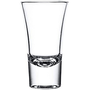 2 oz Clear Tall Flair Shot Glass Set of 12, Heavy Base Shot Glasses 12/Case Classic Cone Shaped Tequila Shooter Glass 12-Pack Premium Glassware With Liquor Pourer And Coasters