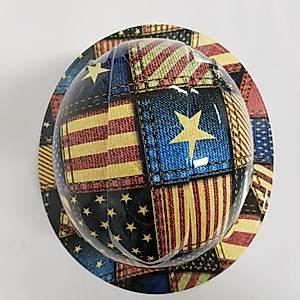 Wet Works Imaging Customized Pyramex Full Brim American Patchwork Hat with Ratcheting Suspension