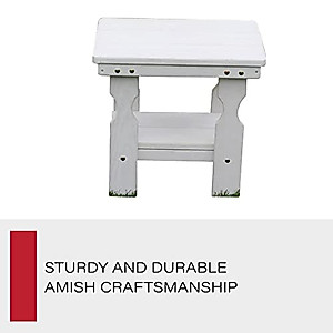 CAF Amish Heavy Duty Pressure Treated End Table (Semi-Solid White Stain)