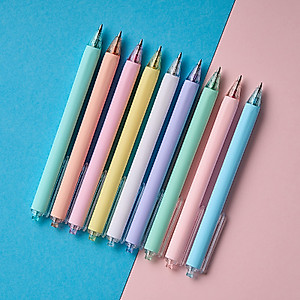 Ddaowanx Colored Gel Pens,9 Colors Retractable Gel Ink Pens, Pastel Retractable Pretty Journaling Pens, Medium Point 0.7 mm Gift Pens,Cute Highlighters School Supplies Aesthetic Pens