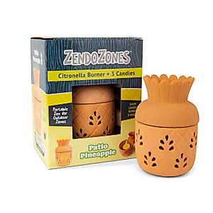 ZendoZones Patio Pineapple Citronella Candle Burner – 8-Hour Protection, for Patios & Outdoor Spaces