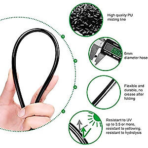 Gesentur Drip Irrigation Kit, 59ft (18M) Misting Cooling System, Adjustable Automatic Micro Drip Irrigation System Suit for Garden Landscape, Flower Bed Patio, Greenhouse, Plants